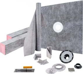 Vodotěsná sprchová souprava Vanička 121,9 × 121,9 cm s centrálním odtokem z PVC
