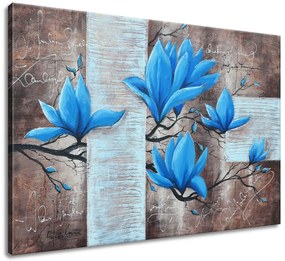 Gario Ručně malovaný obraz Nádherná modrá magnolie Rozměry: 70 x 100 cm