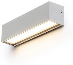 RENDL R13527 CAMARGUE LED venkovní světlo, up - down IP65 stříbrnošedá satinované sklo