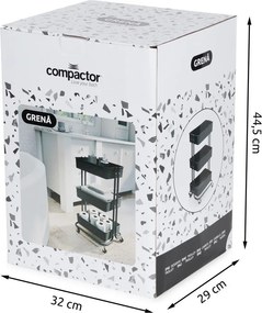 Černý kovový pojízdný regál 43x35 cm Grena – Compactor