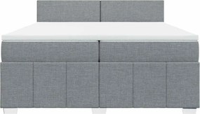 Box spring postel s matrací světle šedá 200 x 200 cm textil 3287168