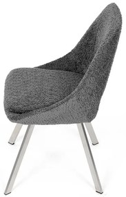 Jídelní židle, šedá, látka bouclé, DCL-W1174 GREY2