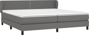 Box spring postel s matrací šedá 200x200 cm umělá kůže 3127275