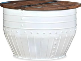 vidaXL Konferenční stolek, masivní recyklované dřevo, , tvar sudu [245254] Barva: Černá