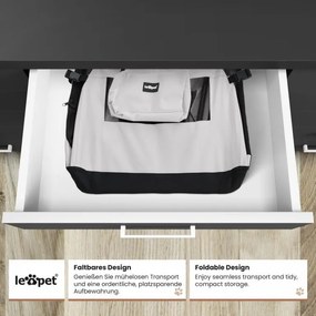 Leopet Přepravní box pro psy L, 70 x 52 x 52 cm, šedý