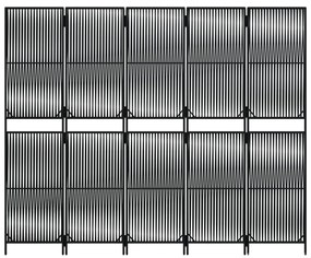 Dělicí stěna 5 panelů černá polyratan
