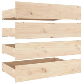 Zásuvky pod postel 4 ks masivní borové dřevo