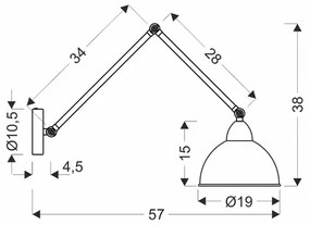 Nástěnná lampička TRUCK 1xE27/40W/230V zlatá/černá