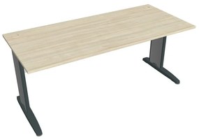 Stůl pracovní rovný 180 cm - Hobis Cross CS 1800 Dekor stolové desky: akát, Dekor lamino podnože: šedá, Barva nohou: černá