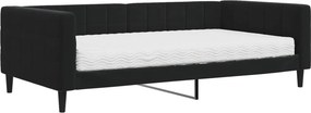 Válenda s matrací černá 100 x 200 cm samet 3196678