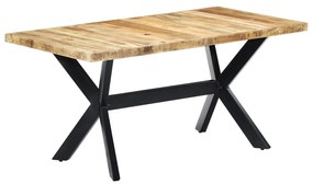 Jídelní stůl 160 x 80 x 75 cm masivní hrubé mangovníkové dřevo - Default Title