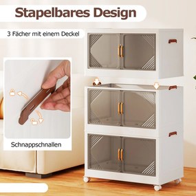 Costway 213 L Úložné boxy s víkem Stohovatelné skladovací kontejnery s kolečky
