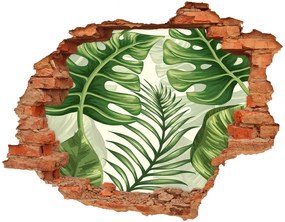Wallmuralia Nálepka 3D díra Tropické listí 90x70 cm