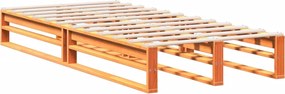 Postel s knihovnou bez matrace hnědá 100x200 cm masiv borovice 3323955