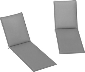 Outsunny Sada 2 Polštářů pro Skládací Lehátka Zahradní Lehátka Matrace Venku 193x58x6 cm s UV Ochrannou a Voděodolnými Šedými Popruhy | Aosom