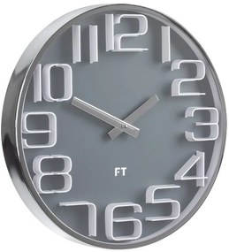 Designové nástěnné hodiny future time ft7010gy numbers grey 30cm