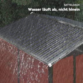 Outsunny Zahradní Kůlna 4,4 m², Zahradní Dům s Pultovou Střechou, Posuvné Dveře, Základna, Snadná Montáž 240 x 206 x 198 cm, Kůlna z Pozinkované Ocel…
