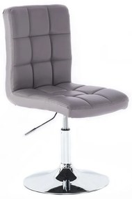 LuxuryForm DESIGN Otočná židle TOLEDO na stříbrném talíři - šedá