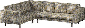 Potah na pohovku IKEA Norsborg rohová 5-místná barva modrá látka pletený vzor, vzorované