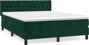 Box spring postel s matrací tmavě zelená 140x190 cm samet 3131138