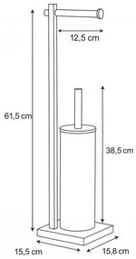 Erga Luki, držák na toaletní papír a WC kartáč 2v1, černá matná, ERG-YKA-P.LUKI-FB