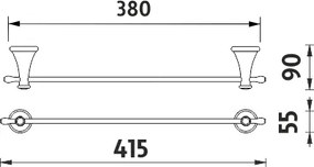 Nimco LADA retro držák na ručníky, 42 cm LA 19035-65