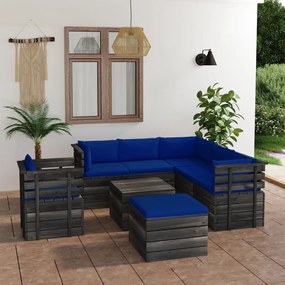 vidaXL 8dílná zahradní sedací souprava z palet + podušky borové dřevo [3062040] Barva: Béžová