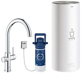 Grohe Red - Dřezová baterie Duo s ohřevem vody a filtrací, zásobník L, chrom 30079001