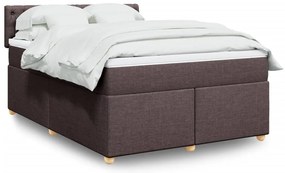Box spring postel s matrací tmavě hnědá 140x190 cm textil 3286685