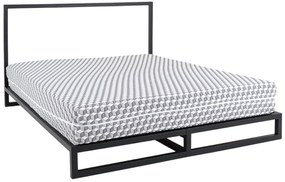 OnaDnes -20% Nordic Design Černá kovová dvoulůžková postel Agiama 140 x 200 cm