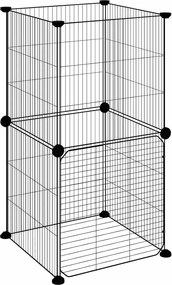8panelová ohrádka pro zvířata s dvířky černá 35 x 35 x 70 cm ocel 3114035