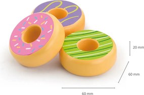 Dětská dřevěná hračka Viga sada 6 dřevěných donutů