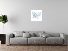Gario Obraz s hodinami Modrý motýlek Rozměry: 30 x 30 cm