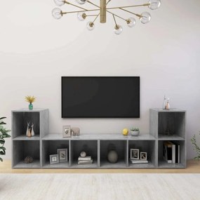 vidaXL TV skříňky 4 ks 72 x 35 x 36,5 cm dřevotříska [3079976] Barva: Betonová šedá