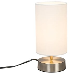 Moderní stolní lampa bílá kulatá 12 cm stmívatelná - Milo 2