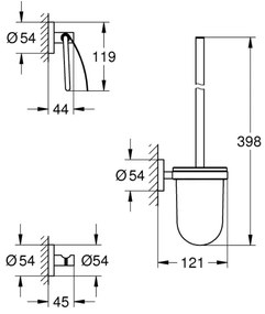 GROHE 41204DC0 - Sada doplňků pro toaletu 3 v 1 START nerez