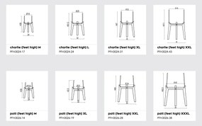 Feet High dřevěné nohy Pottery Pots S - Ø 32 cm / V 32 cm