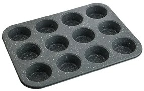 Forma na 12 muffinů Bergner 34,8 x 26,4 x 3 cm / šedá