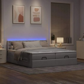 Osmanský rám postele s matrací taupe 160x200cm textil 3312882