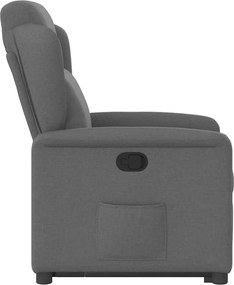 Zvedací polohovací křeslo tmavě šedé textil 3303135