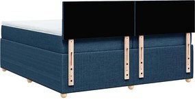Box spring postel s matrací modrá 200x200 cm textil 3287562