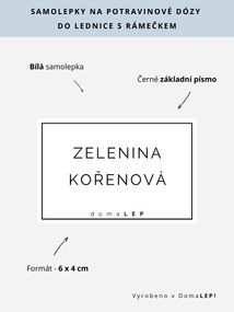 ZELENINA KOŘENOVÁ - Samolepka s rámečkem na dózy do lednice, 6 x 4 cm