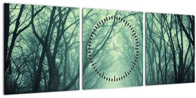 Obraz - Cesta s alejí stromů (s hodinami) (90x30 cm)