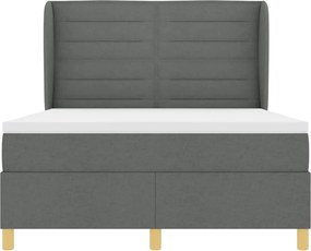 Postel s boxspringem s matrací Tmavě šedá 200 x 140 cm textil 3340691