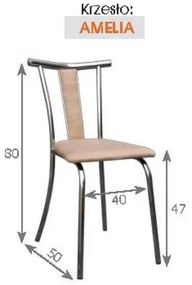Jídelní židle Amelia Metpol 80 x 50 x 47 x 40 cm Barva: satyna