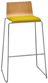 RIM - Barová židle SITTY s ližinovou podnoží a čalouněným sedákem