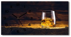 Wallmuralia Skleněné hodiny na stěnu Bourbon ve sklenici 60x30 cm