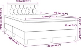 Box spring postel s matrací růžová 120 x 200 cm samet 3141478