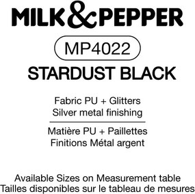 MILK&PEPPER Milkandpepper obojek pro psy Stardust Black Velikost: 30x1,5 cm