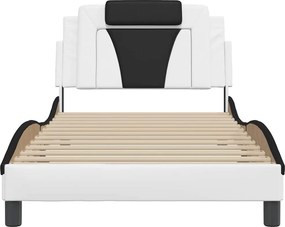 Rám postele Viana bez matrace bílý a černý 100 x 200 cm umělá kůže 3208081